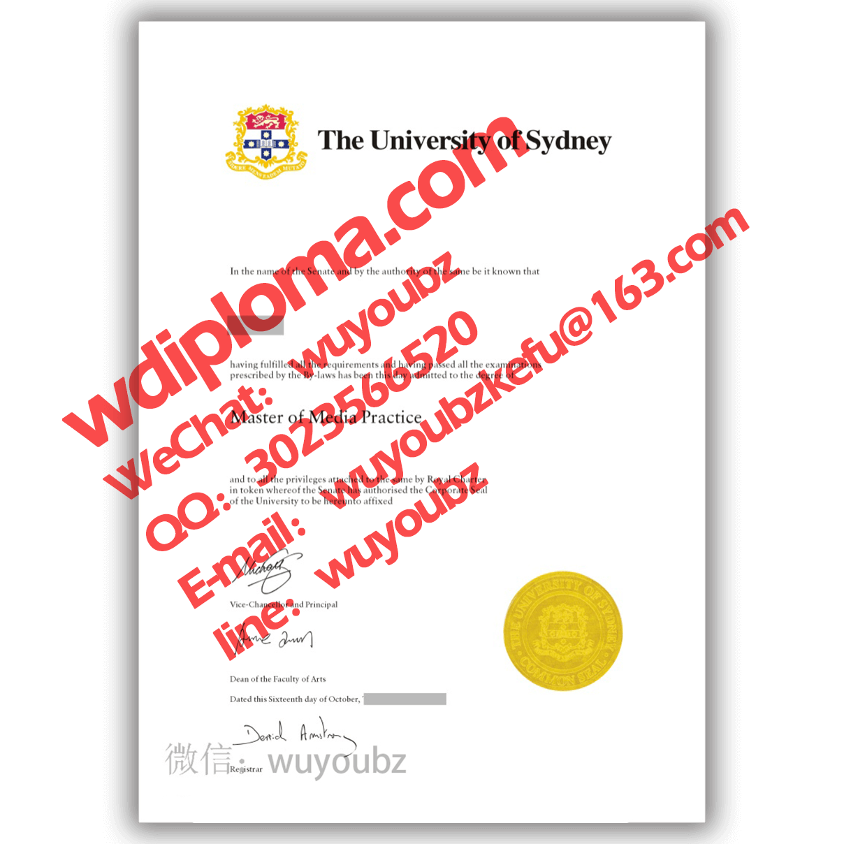 Diploma from university of Sydney, Australia